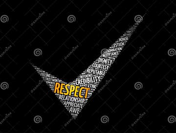 Respect Check Mark Word Cloud Collage, Concept Background Stock ...