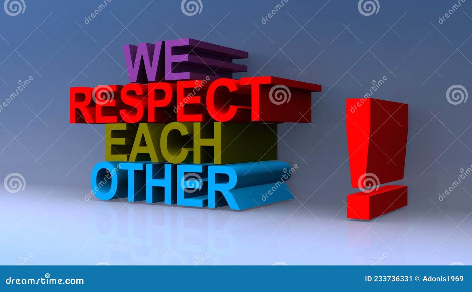 We Respect Each Other on Blue Stock Illustration - Illustration of ...