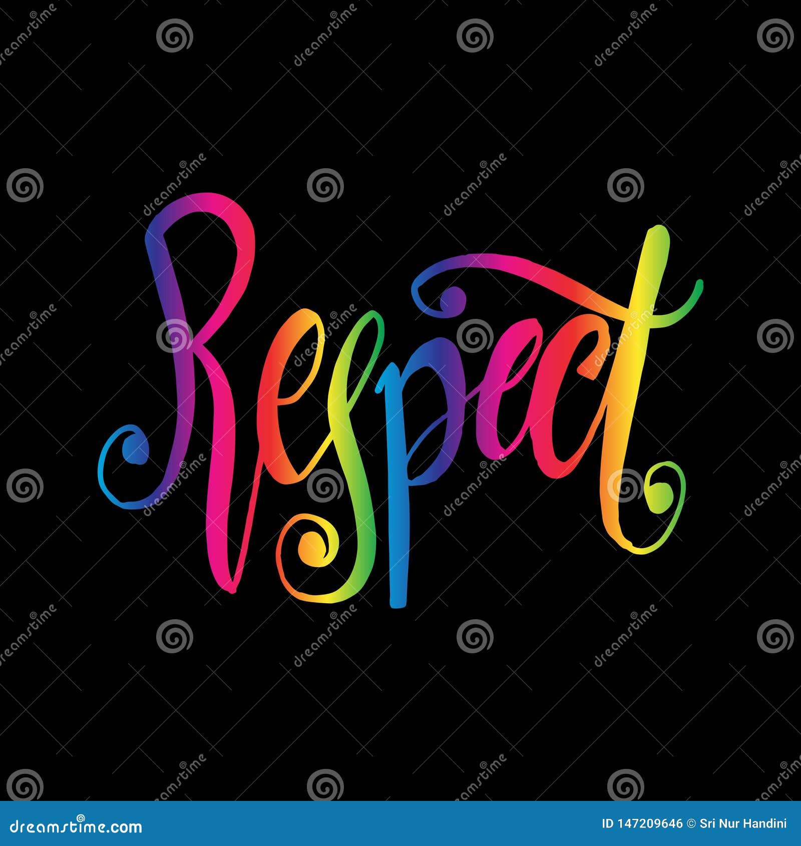 Respect Hand Lettering. Vector Illustration Stock Illustration ...