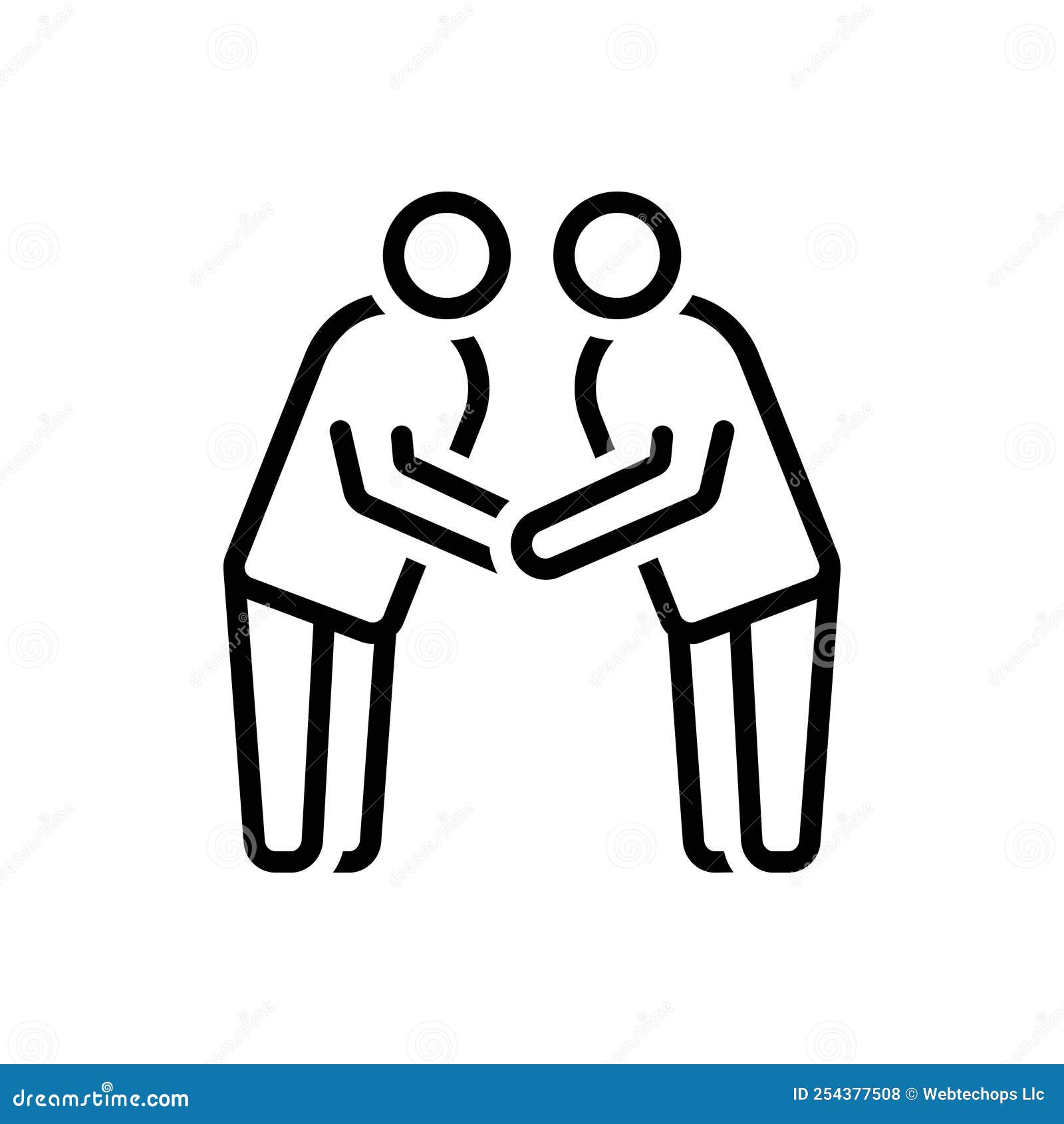 Black Line Icon for Respect, Regard and Reverence Stock Illustration ...