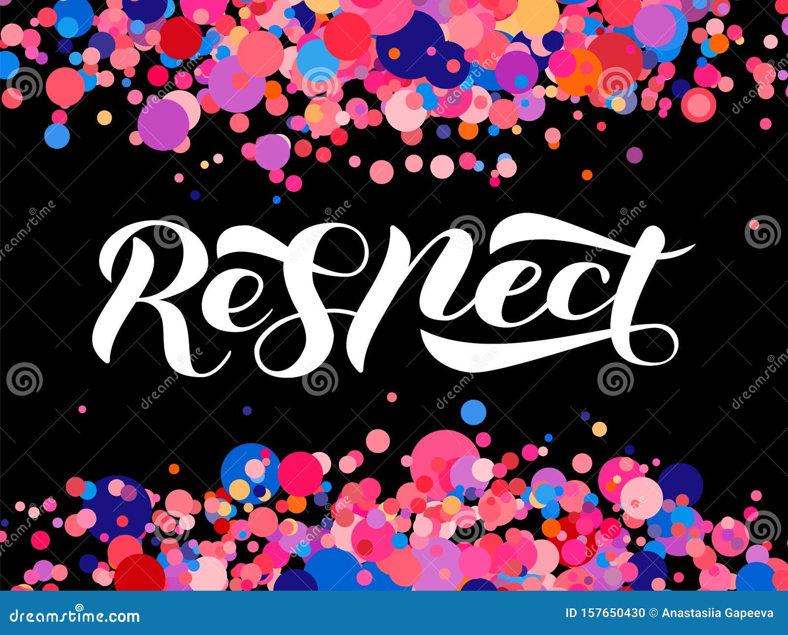 Respect Lettering. Vector Illustration for Banner or Card Stock ...