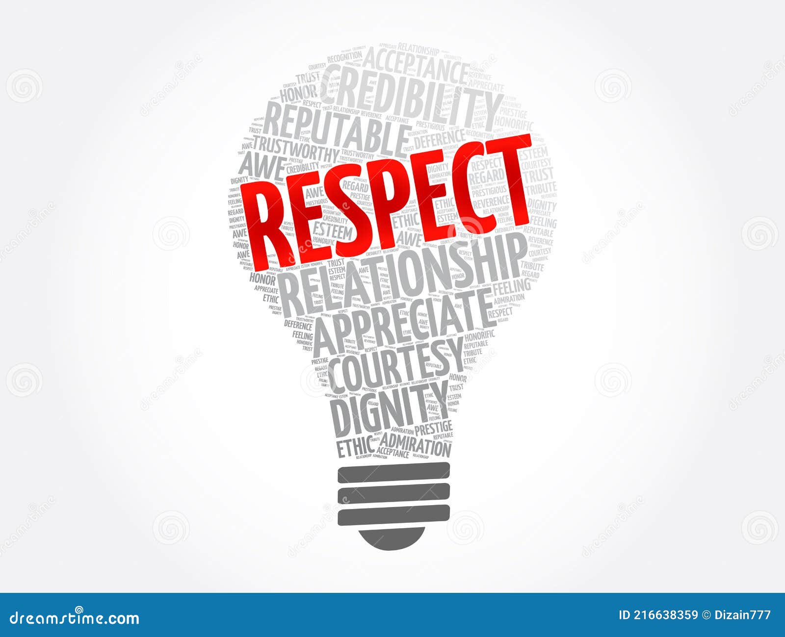 Respect Light Bulb Word Cloud Collage, Concept Background Stock ...