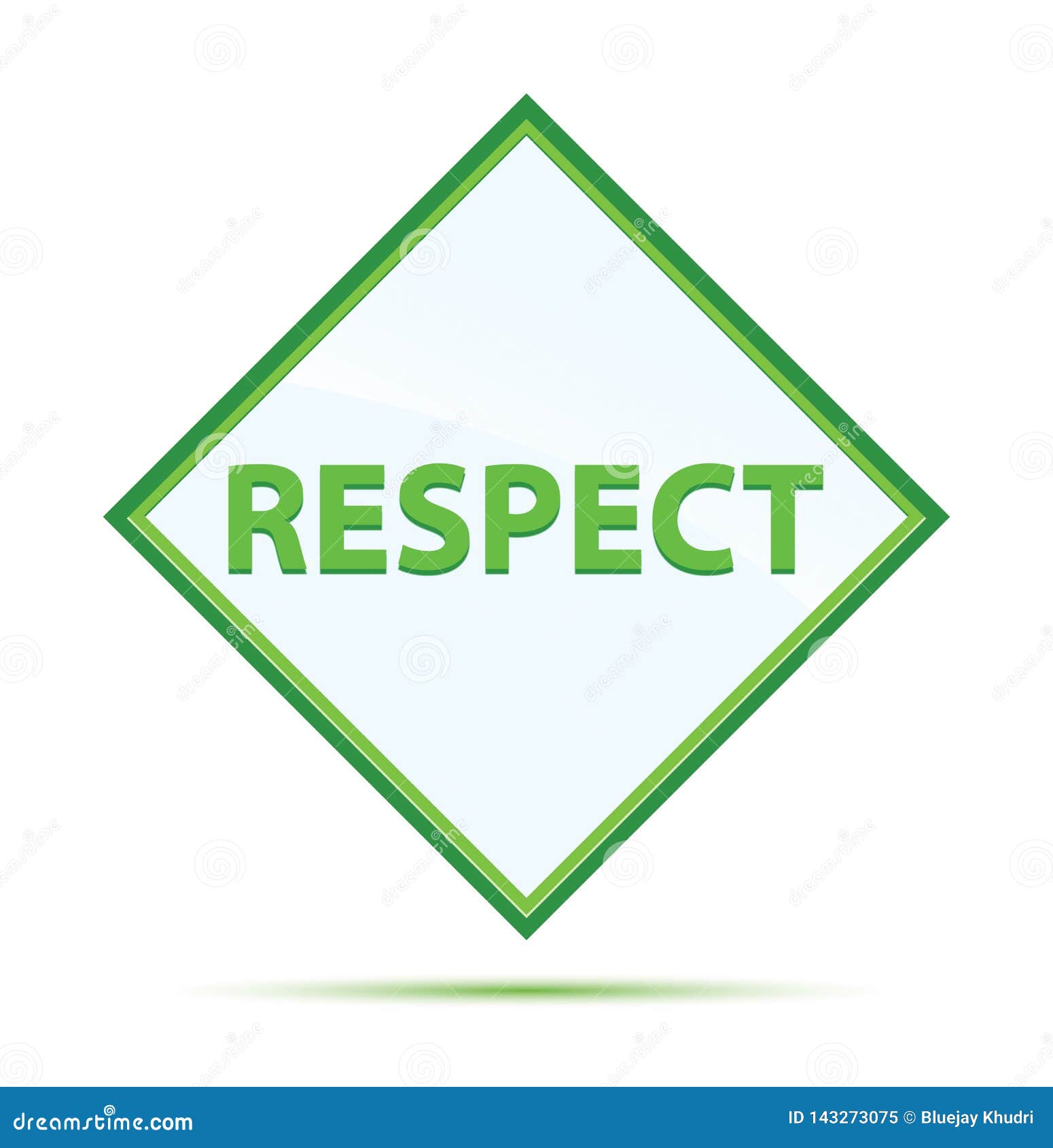 Respect Modern Abstract Green Diamond Button Stock Illustration ...
