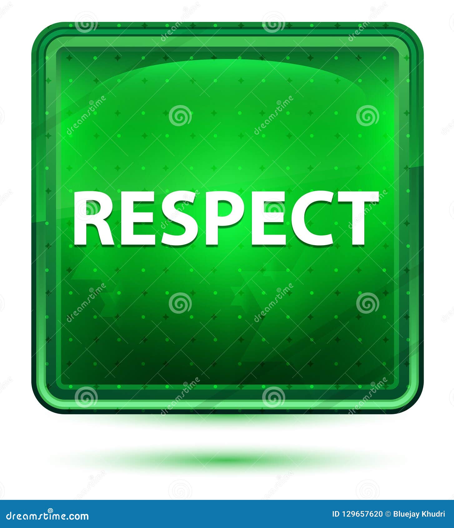 Respect Neon Light Green Square Button Stock Illustration ...