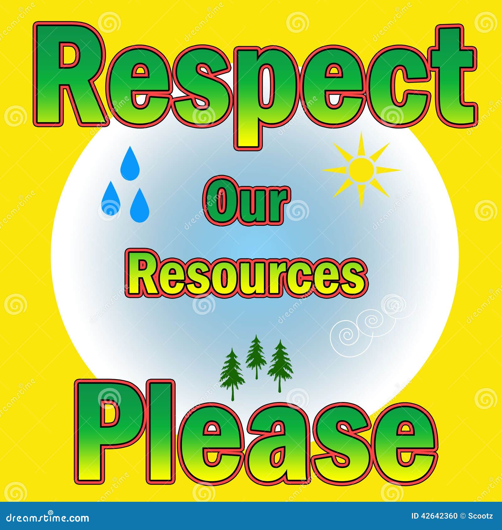 Respect our resources stock illustration. Illustration of recycle ...