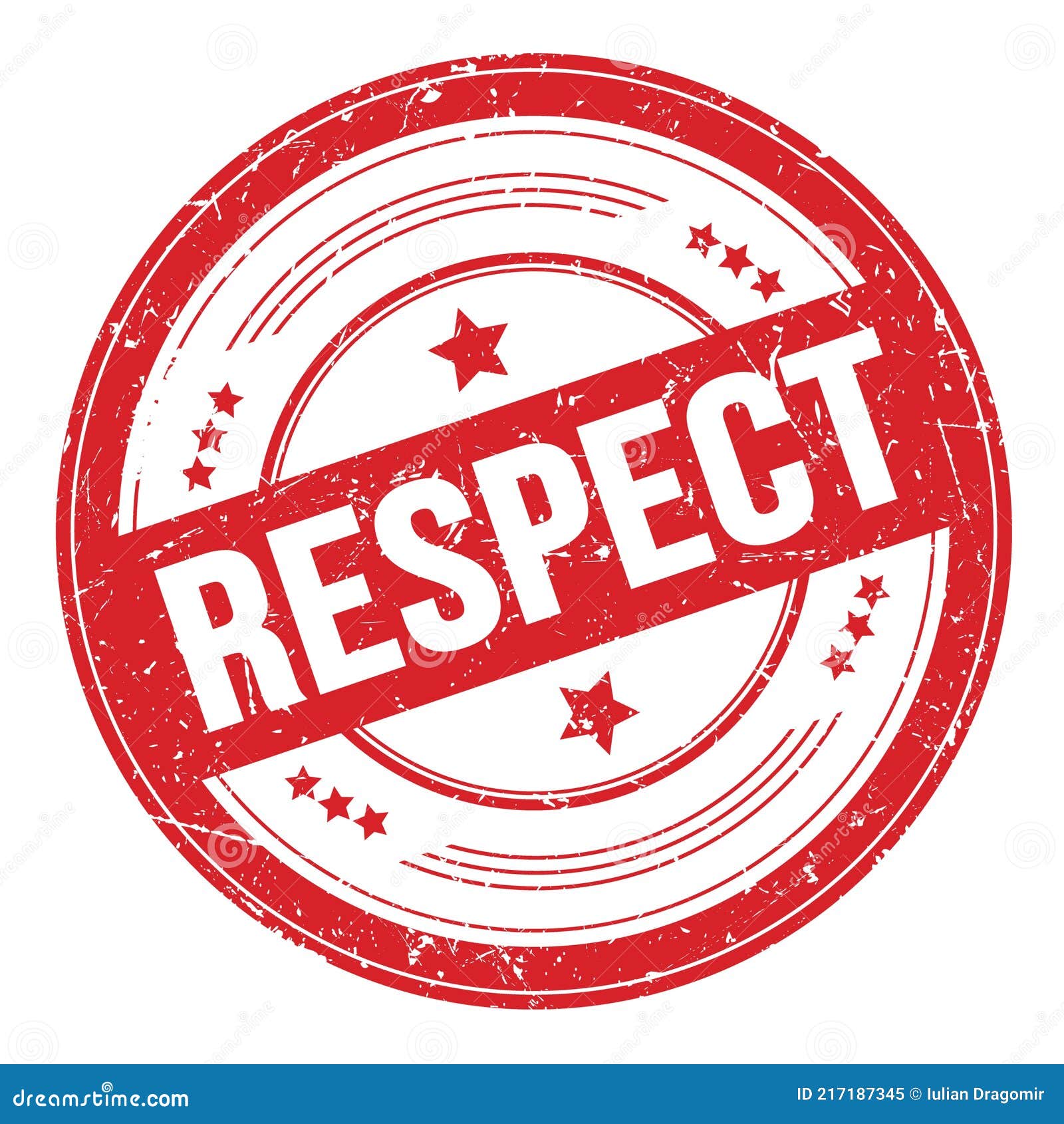 RESPECT Text on Red Round Grungy Stamp Stock Illustration ...