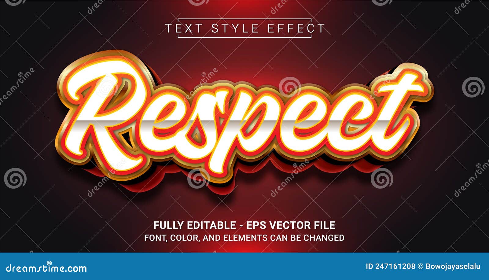 Respect Text Style Effect. Editable Graphic Text Template Stock Vector ...
