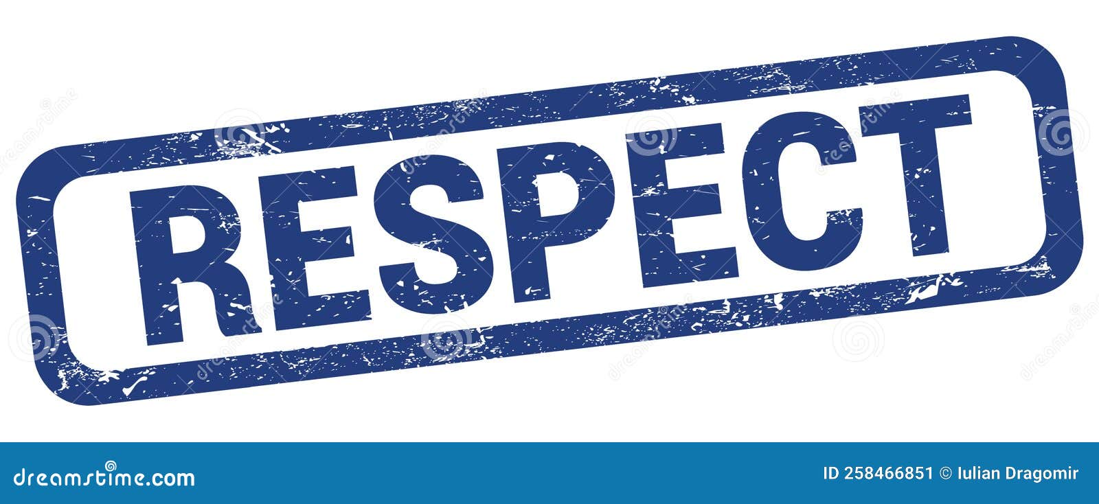 RESPECT Text Written on Blue Rectangle Stamp Stock Illustration ...