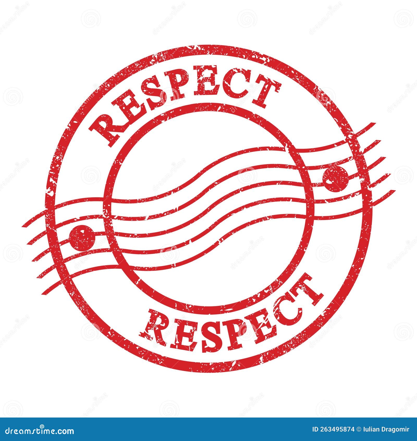 RESPECT, Text Written on Red Postal Stamp Stock Illustration ...