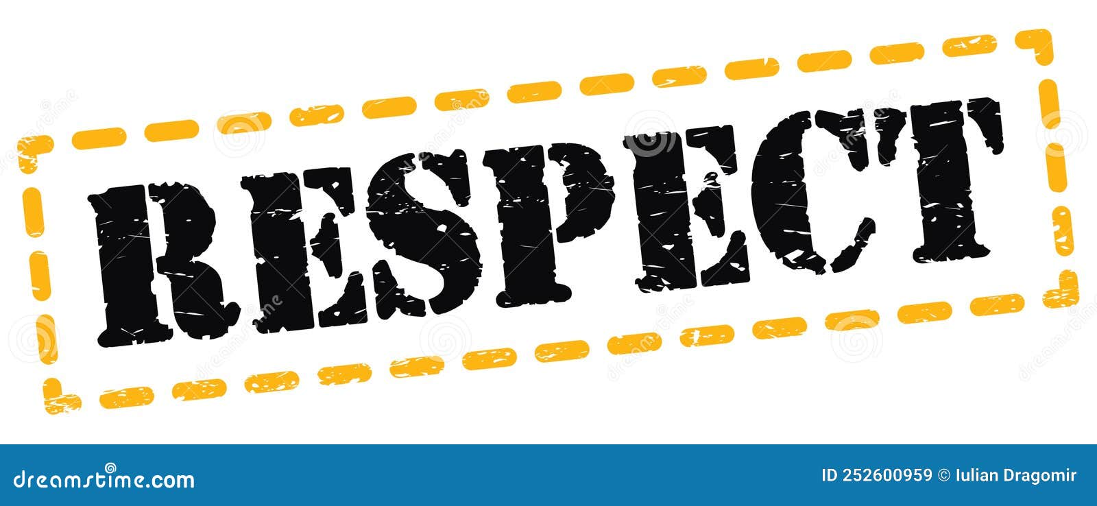 RESPECT Text Written on Yellow-black Stamp Sign Stock Illustration ...
