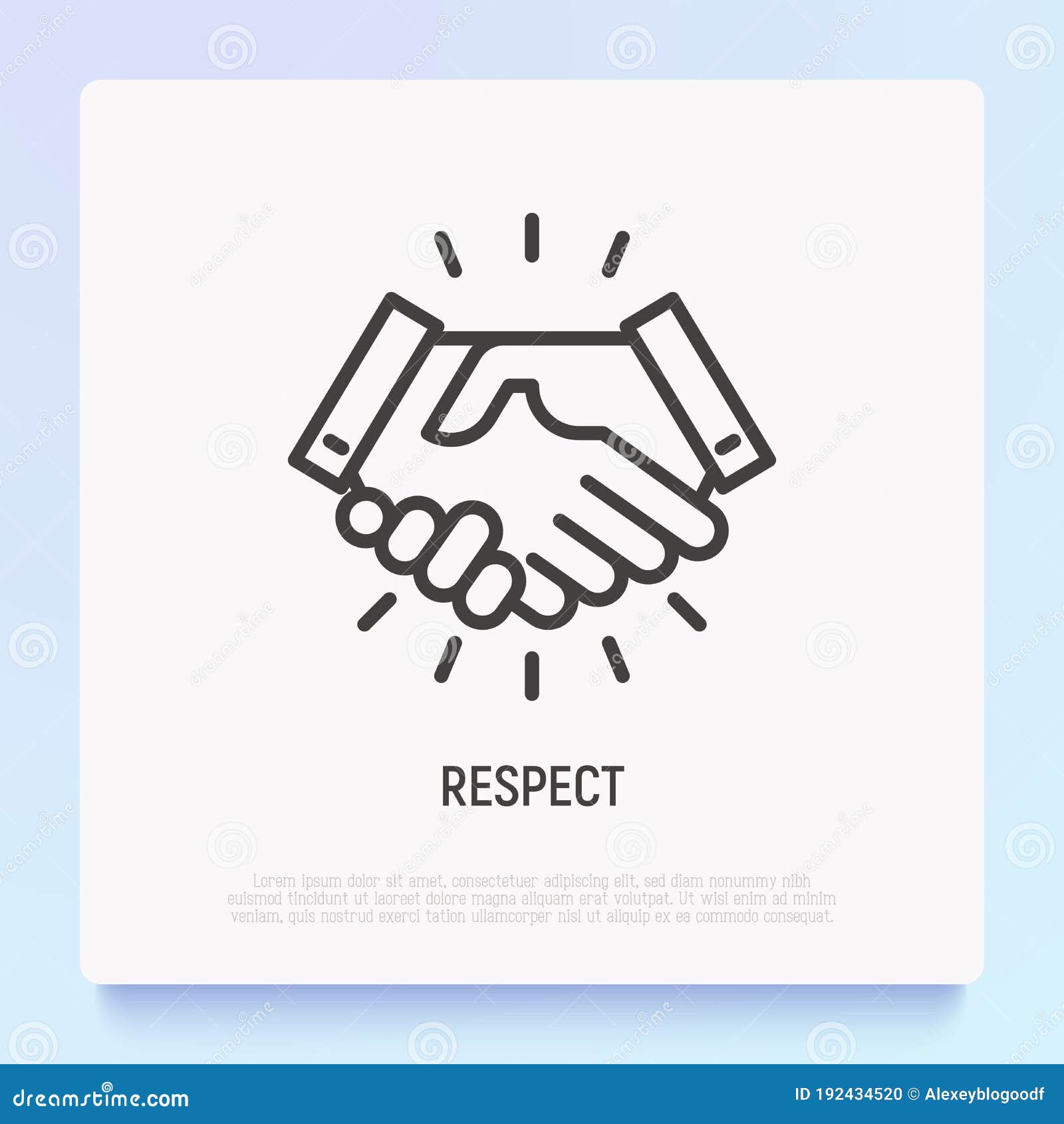 Respect Thin Line Icon: Handshake. Modern Vector Illustration of ...