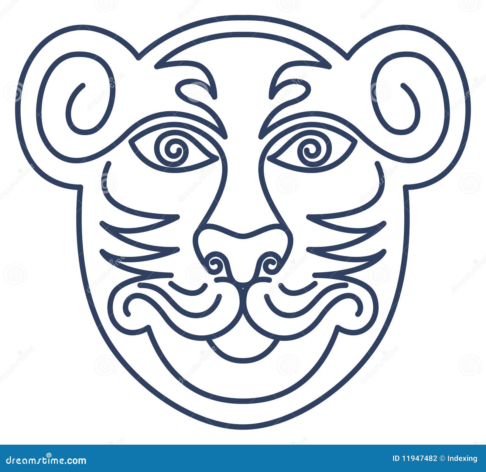 Tiger Mask For Festivities Cartoon Vector | CartoonDealer.com #87583319