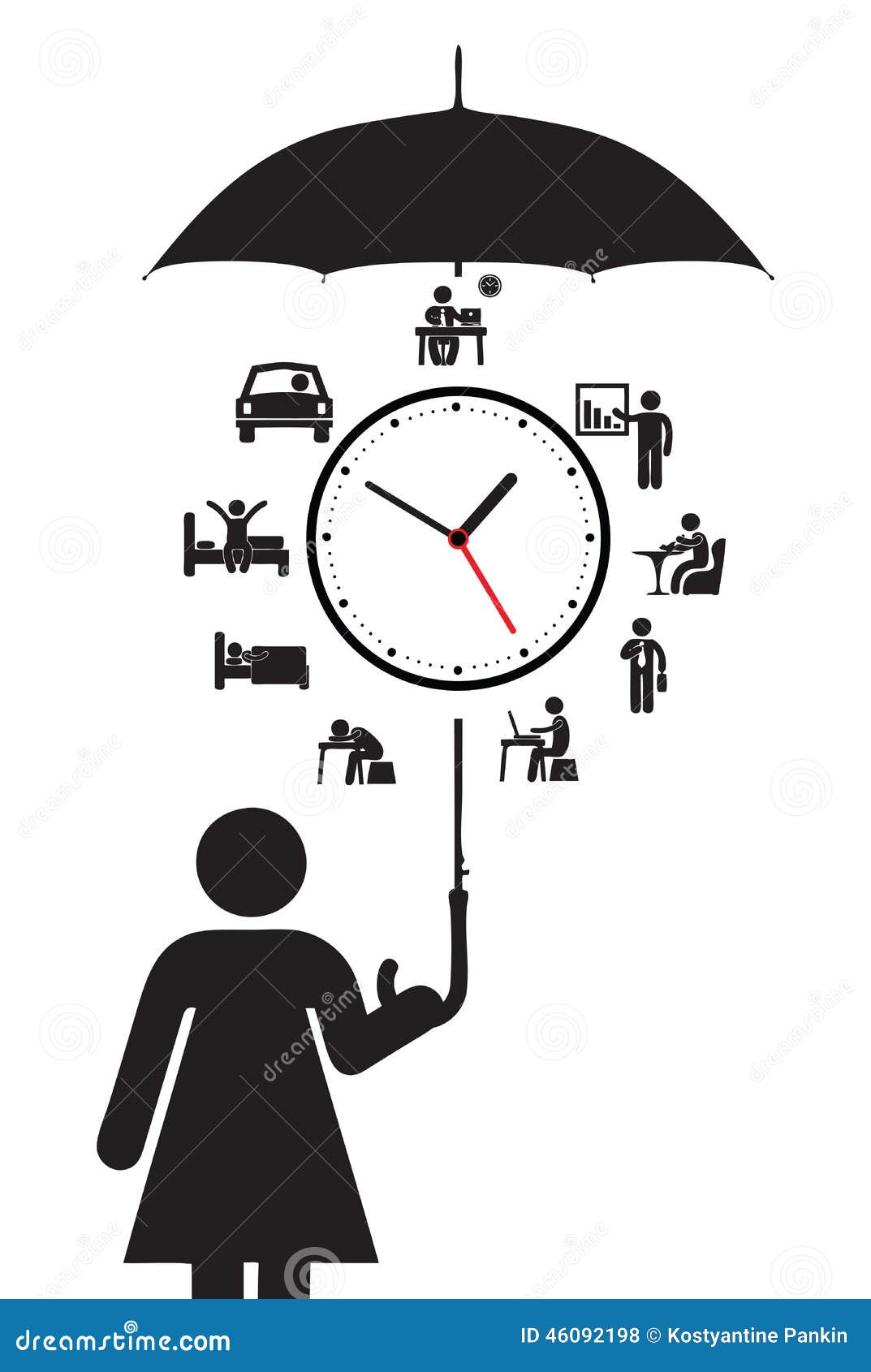Respect To the Time of Her Husband Stock Vector - Illustration of work ...