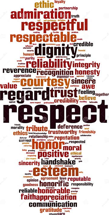Respect word cloud stock vector. Illustration of regard - 162505716