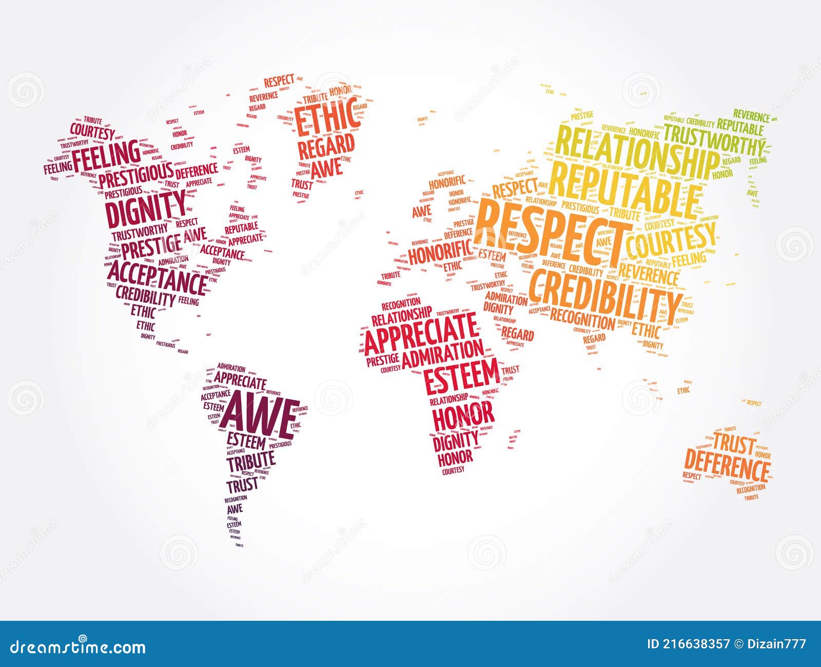 Respect Word Cloud In Shape Of World Map, Concept Background Royalty ...