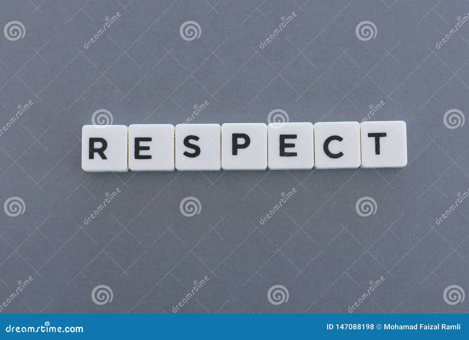 Respect Word Made of Square Letter Word on Grey Background Stock Photo ...