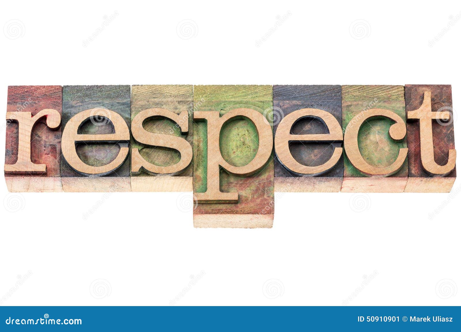 Respect Word Typography In Wood Type Stock Photo - Image: 50910901
