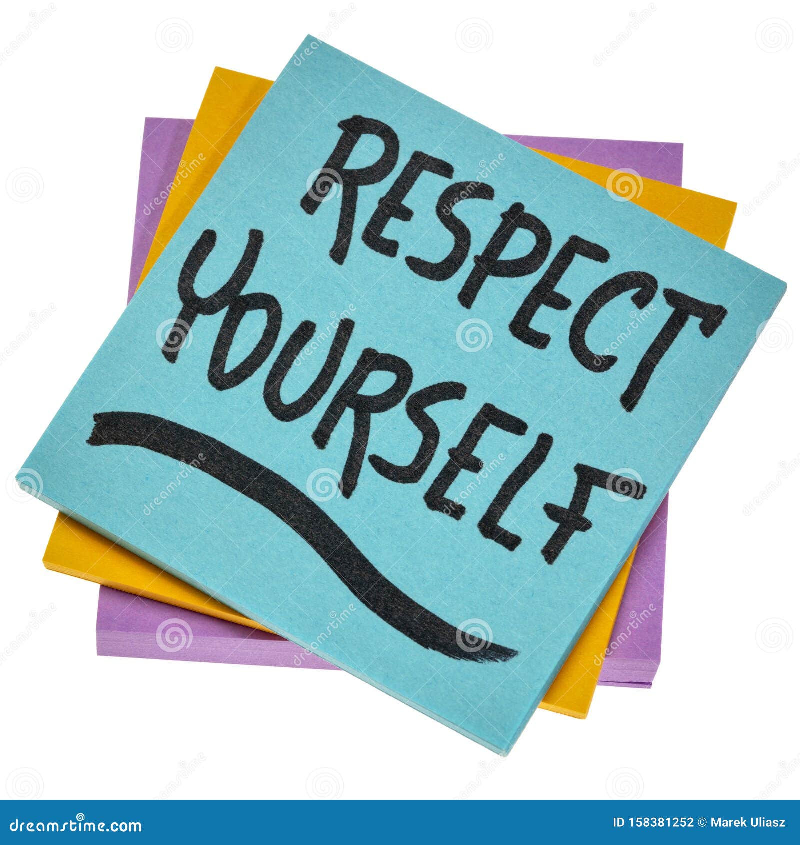 Respect Yourself - Reminder Note Stock Photo - Image of development ...