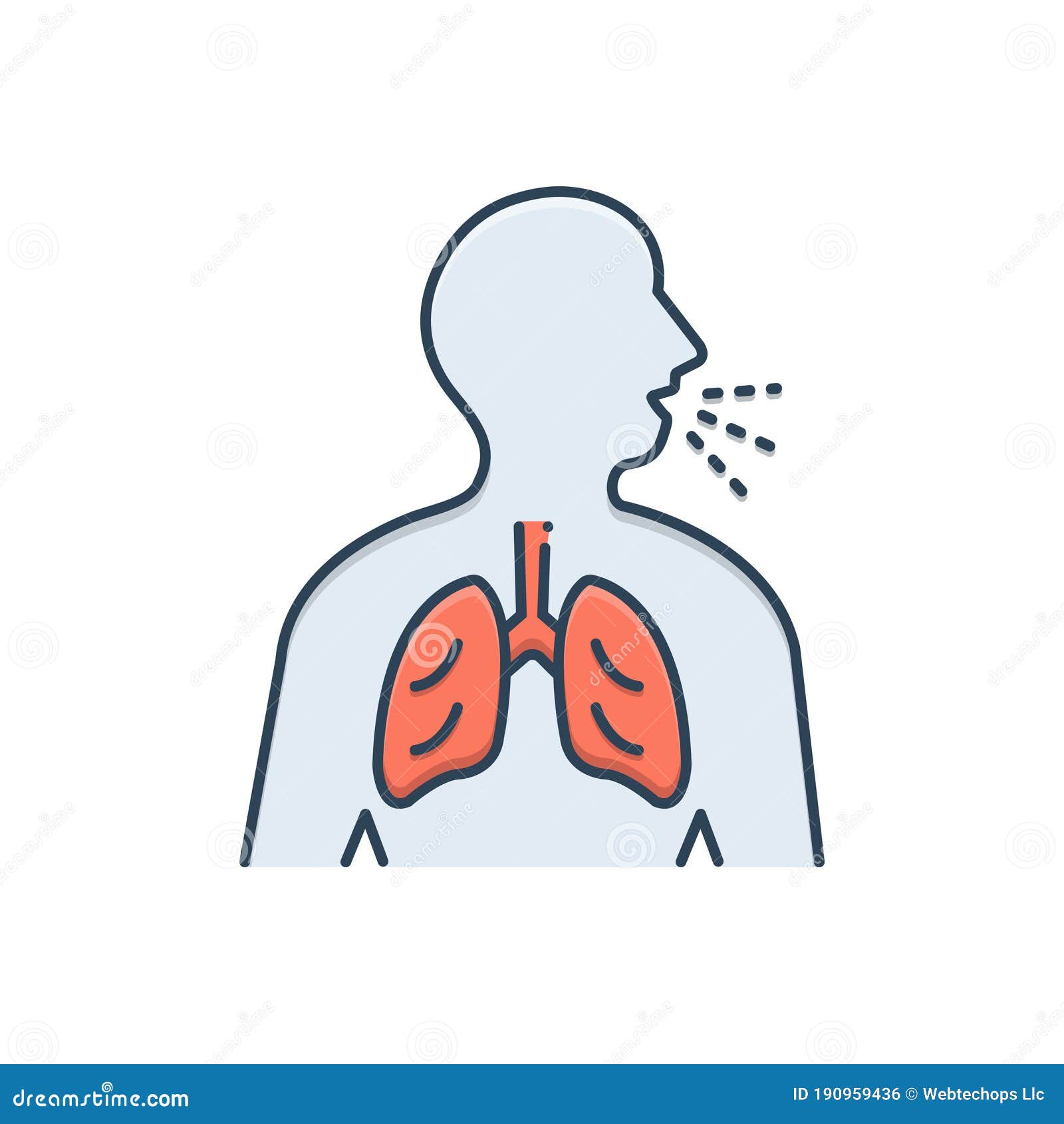 Color Illustration Icon for Respiration Trouble, Inhaler and Asthma ...