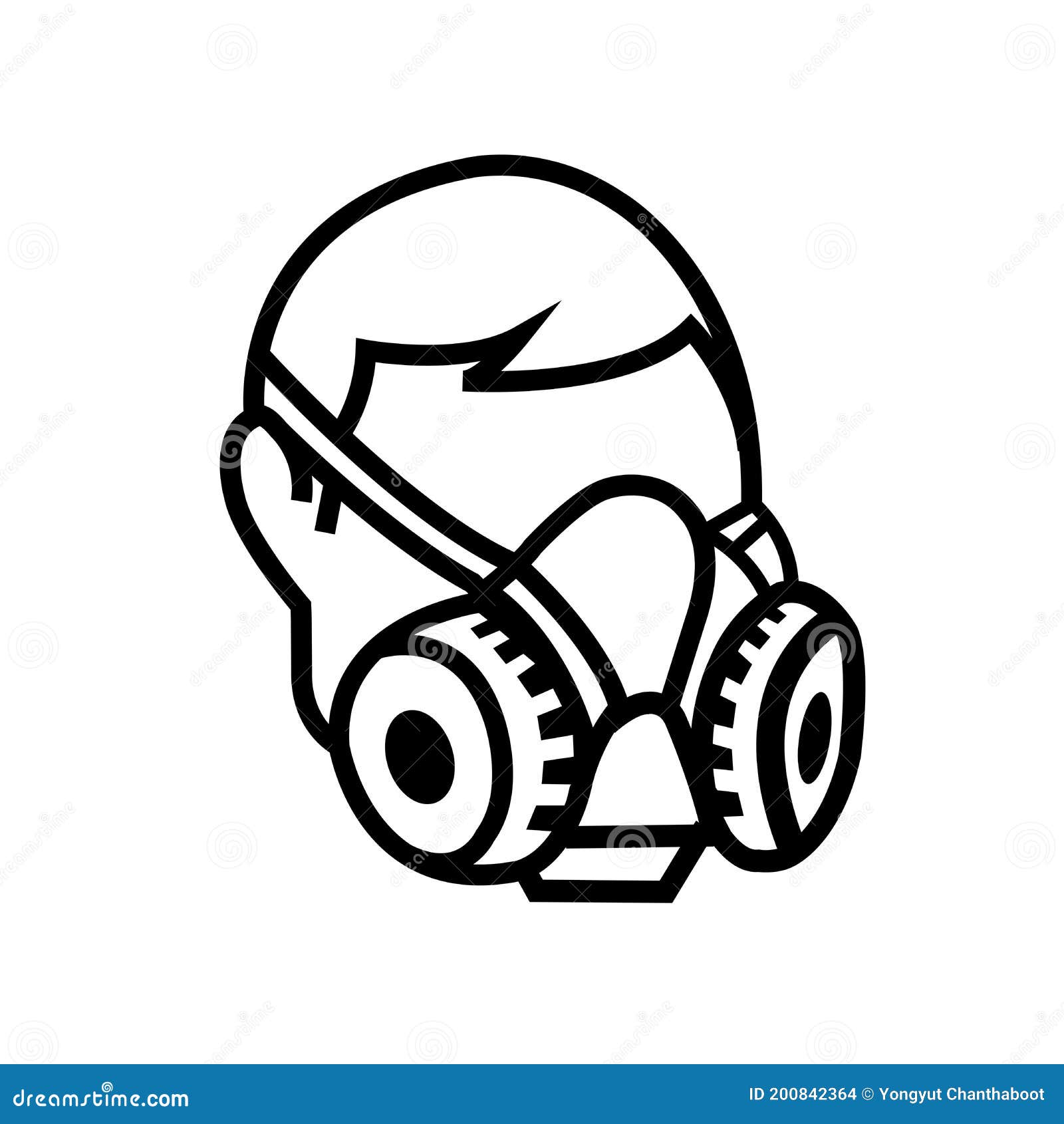 Respirator Black Icon,Vector Illustration, Isolated on White Background ...