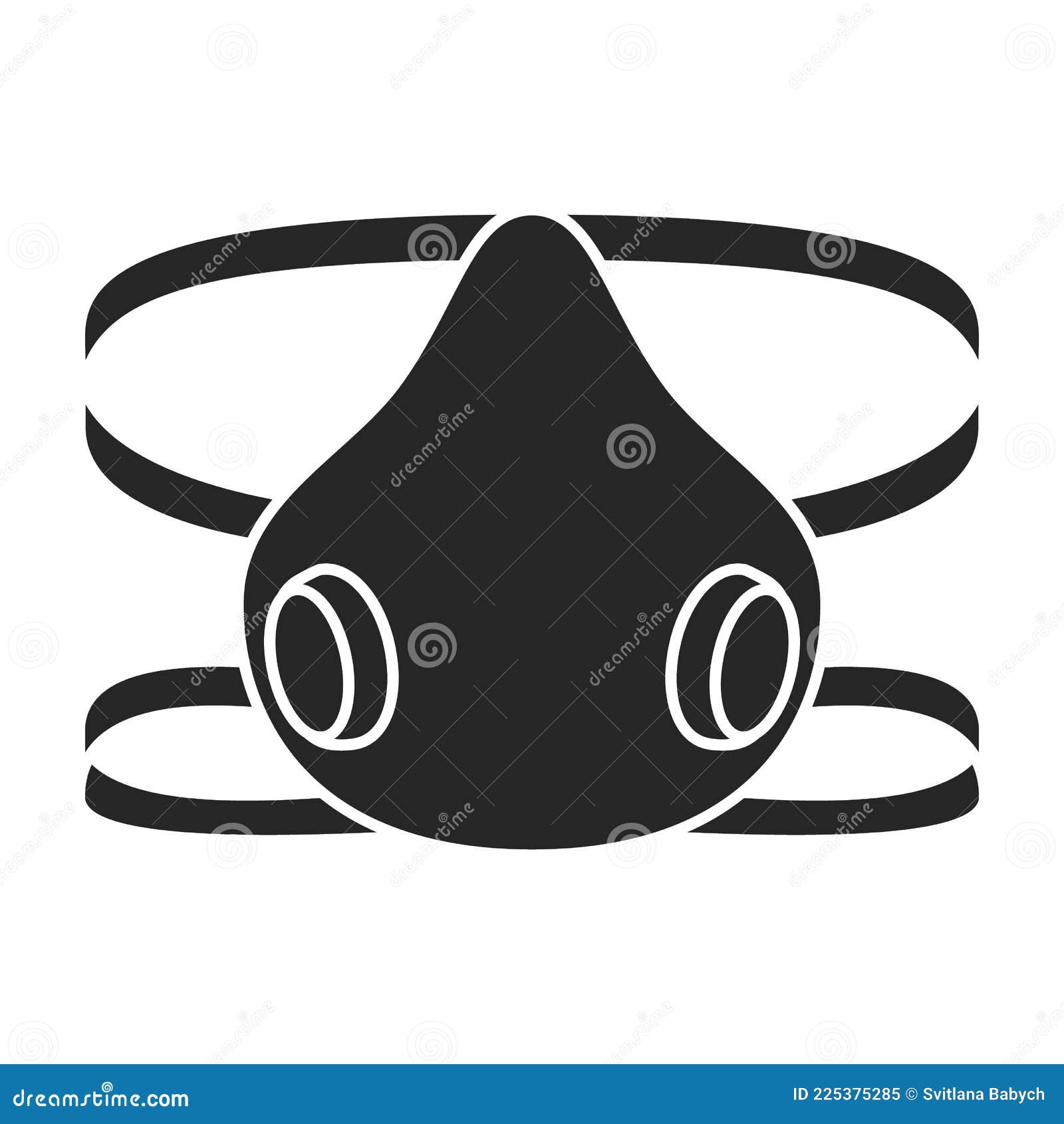 Respirator Vector Icon.Black Vector Icon Isolated on White Background ...
