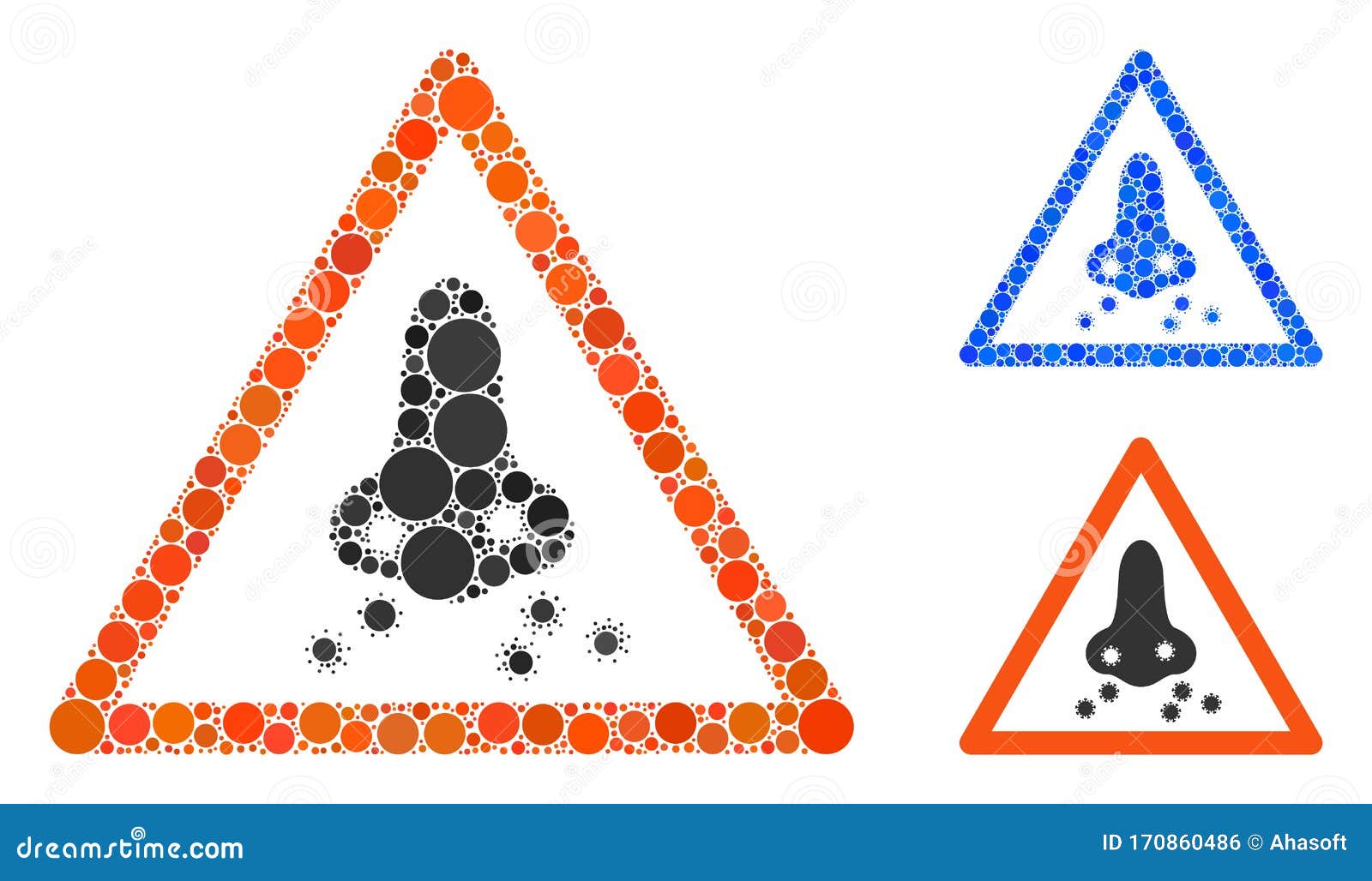 Respiratory Infection Warning Composition Icon of Circle Dots Stock ...
