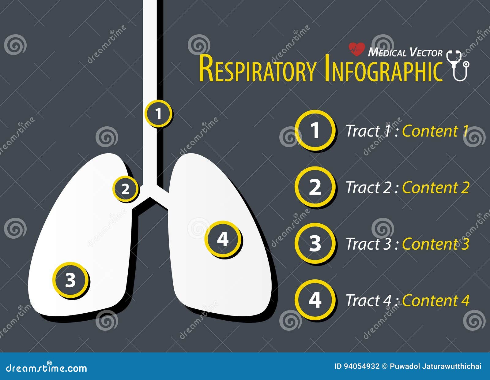 Respiratory Infographic . Flat Design Stock Vector - Illustration of ...