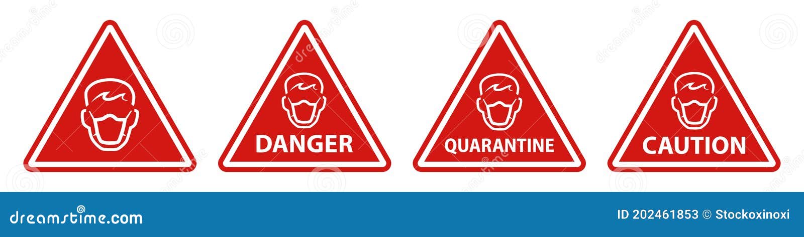 Respiratory Protection Quarantine Warning Red Sign Triangular Shape ...