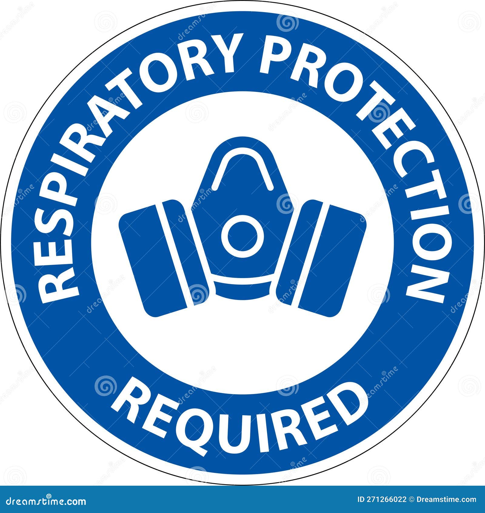 Respiratory Protection Required Sign on White Background Stock Vector ...
