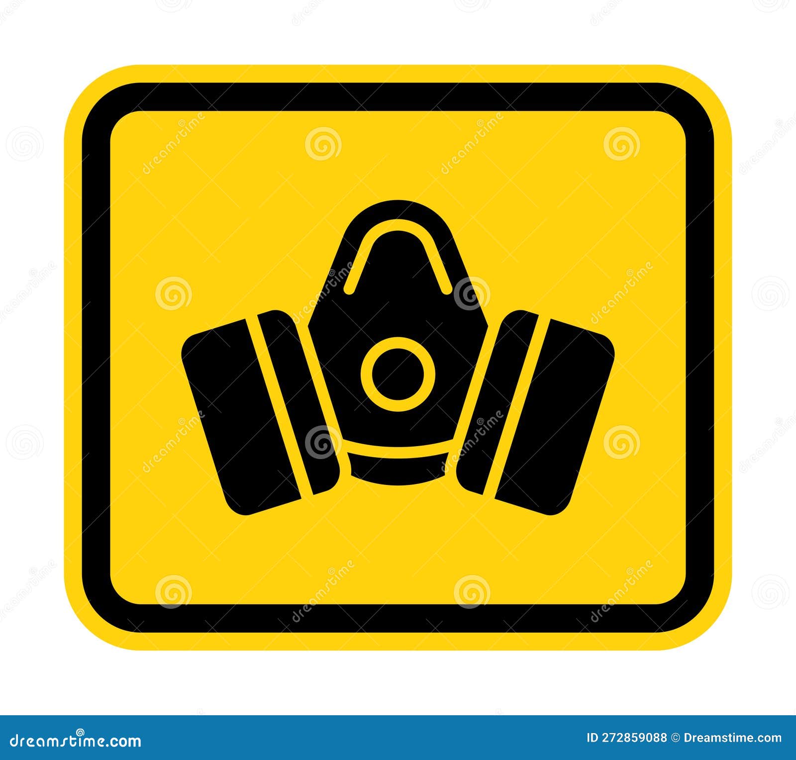 Respiratory Protection Required Sign on White Background Stock Vector ...
