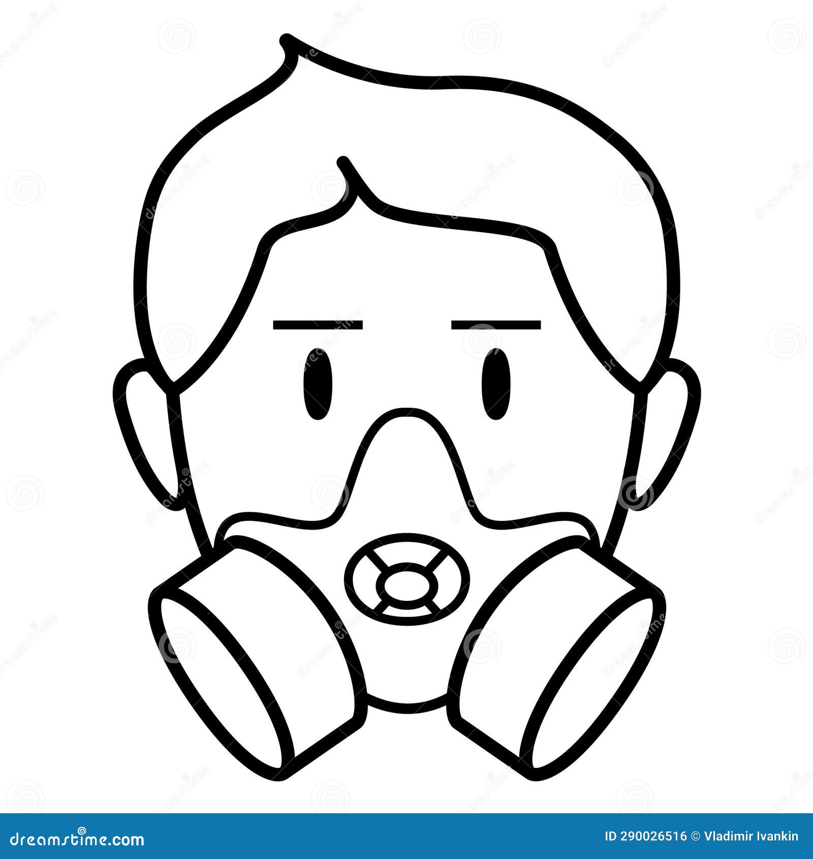 Respiratory Protection Symbol Line Style Isolated Stock Vector ...