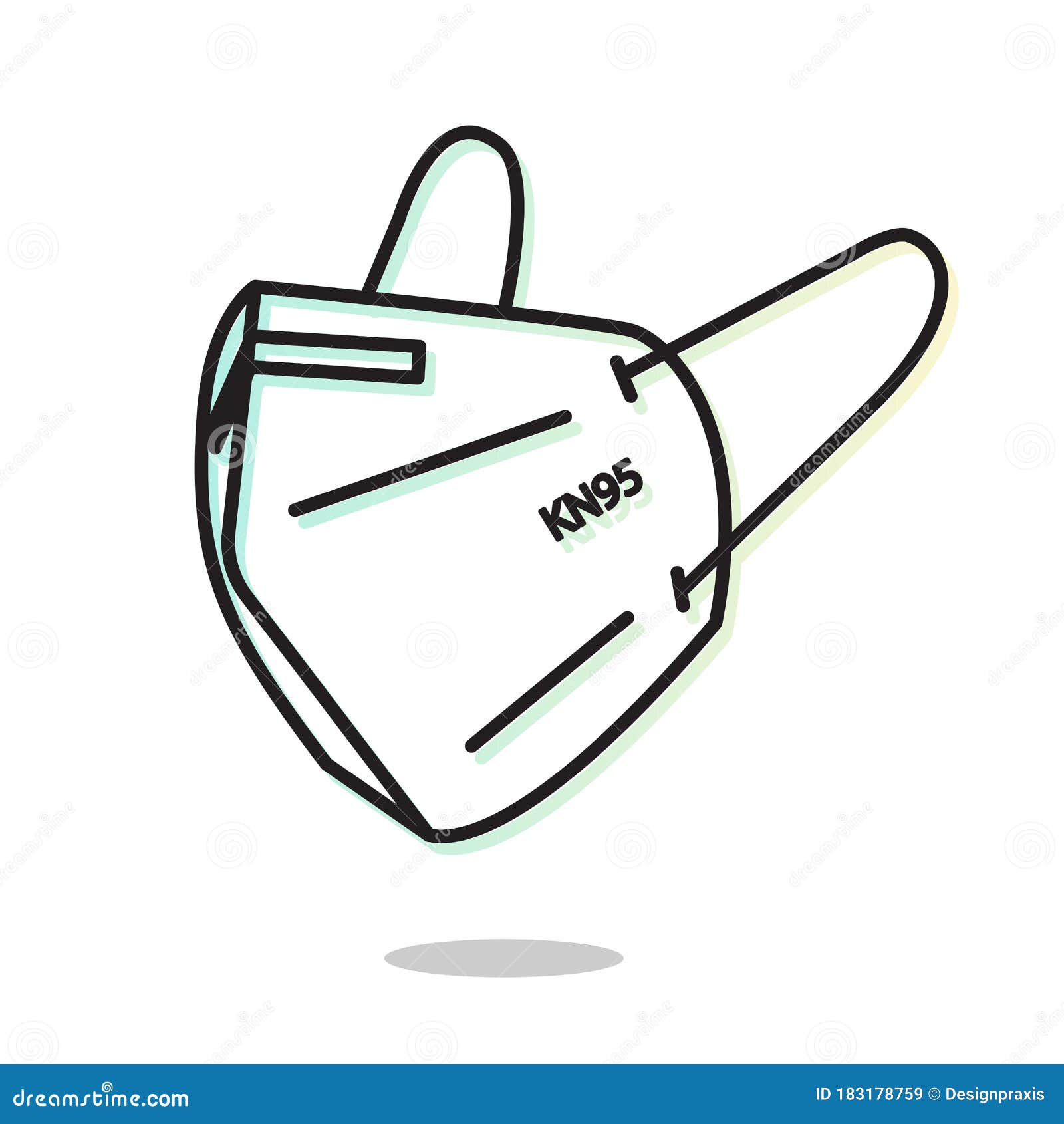 Respiratory Protective Mask - KN95 - Icon Stock Vector - Illustration ...