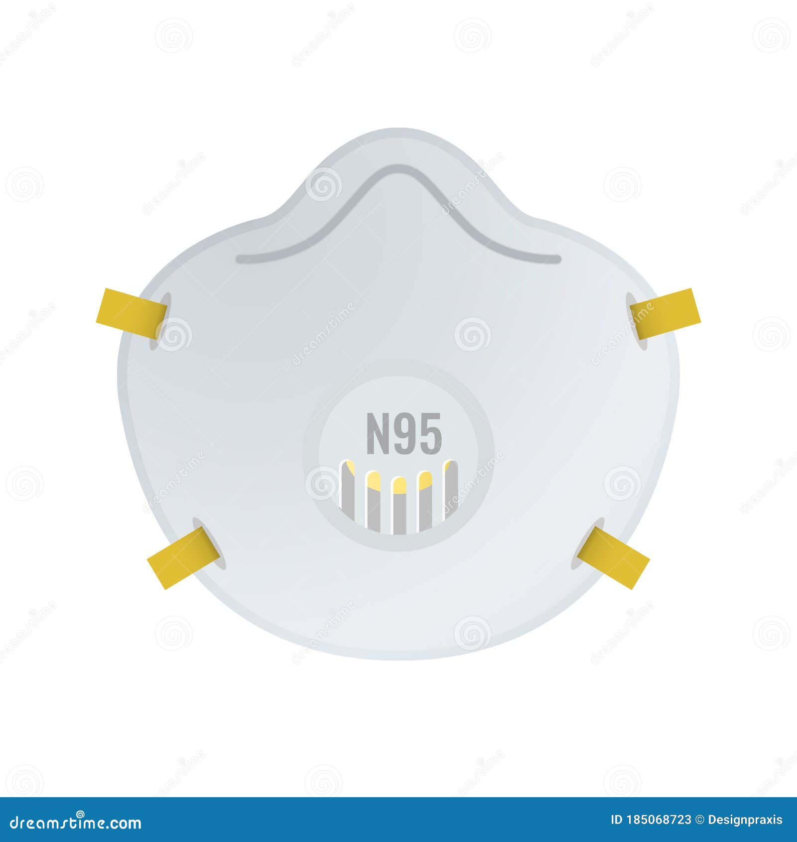Respiratory Protective Mask - N95 - Icon Stock Vector - Illustration of ...