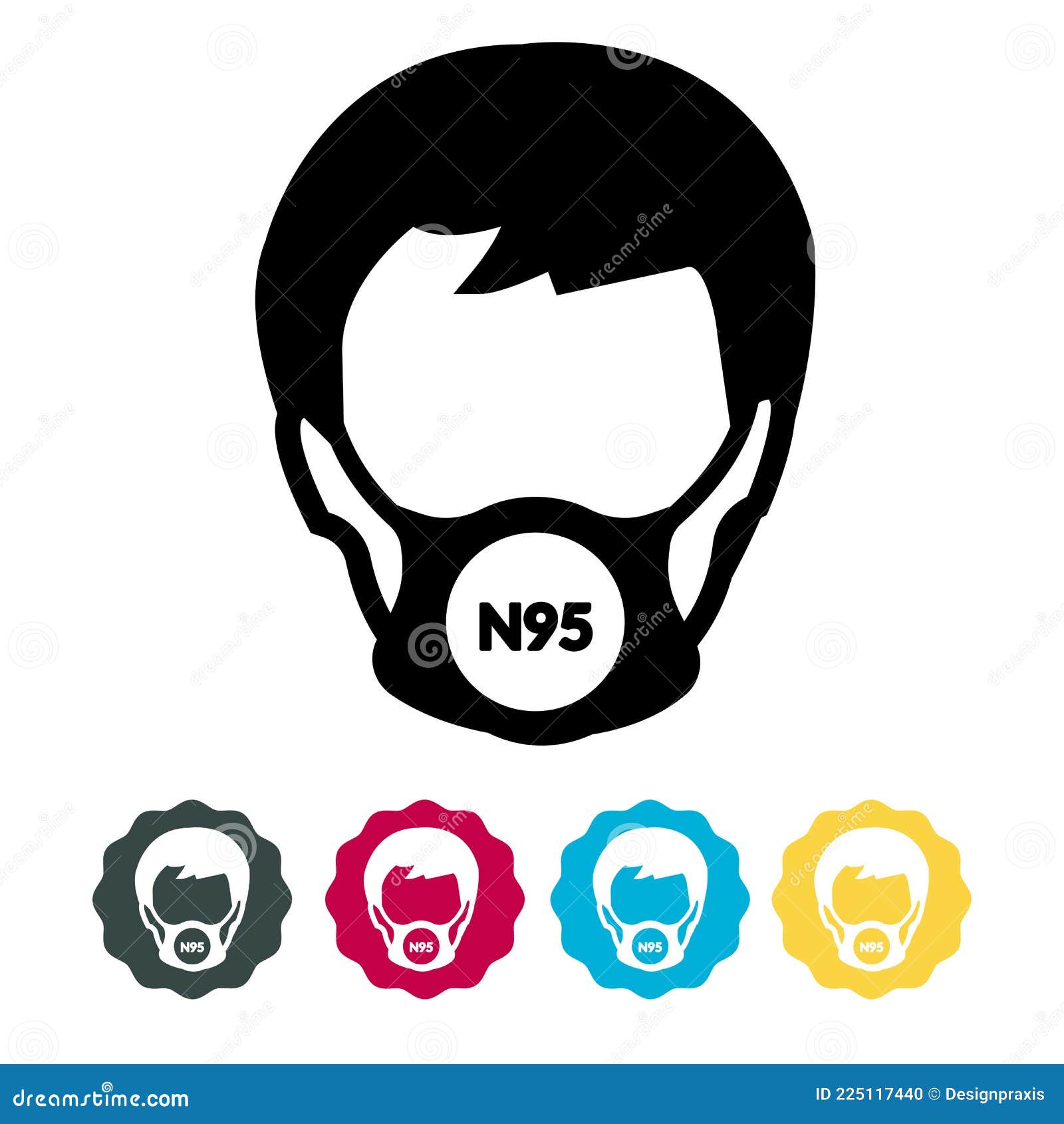 Respiratory Protective Mask - N95 - Icon Stock Vector - Illustration of ...