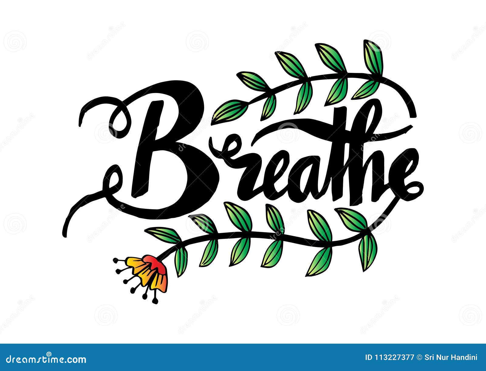 Respire La Caligrafía De Las Letras De La Mano Ilustración del Vector ...