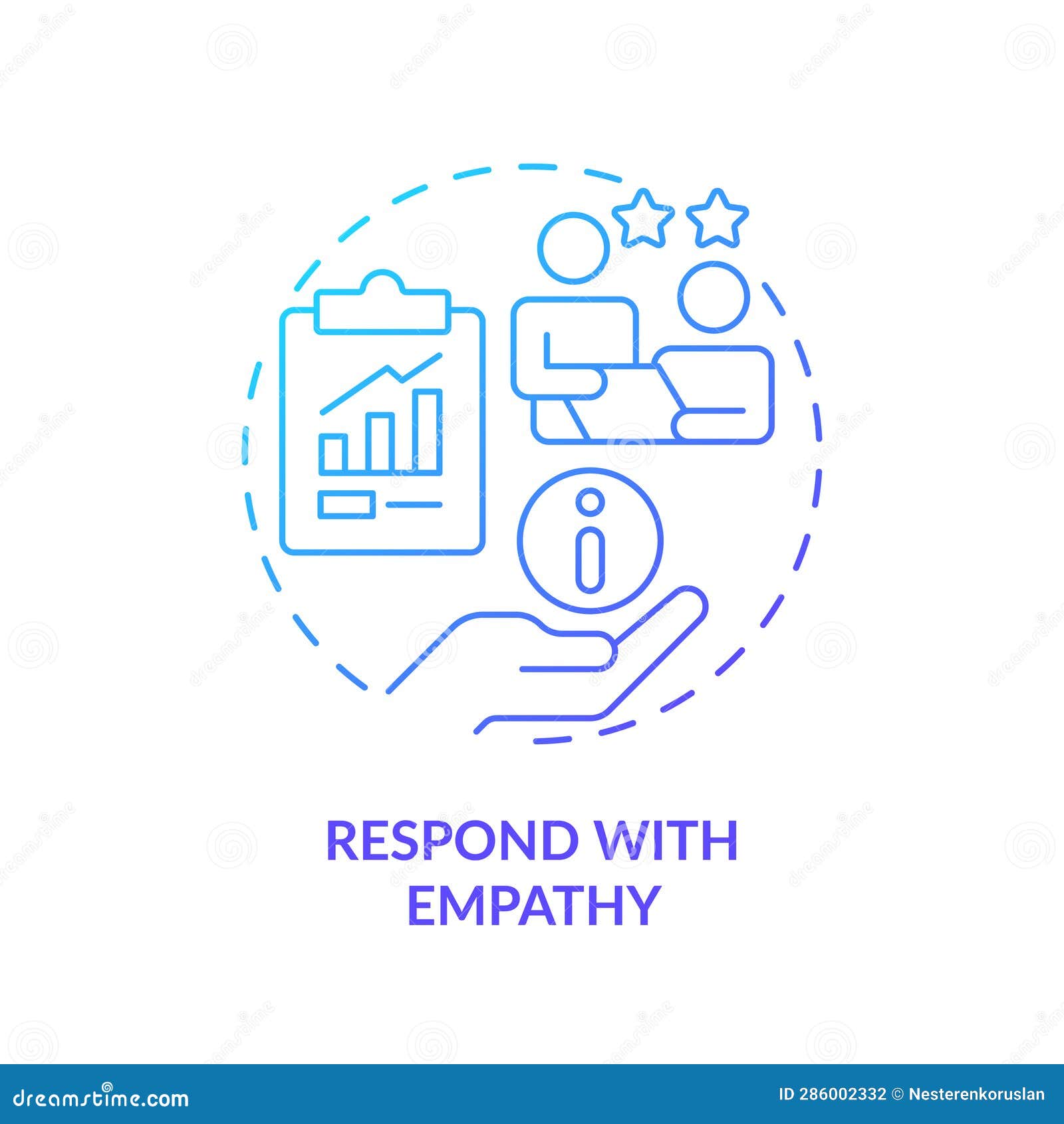 Respond with Empathy Blue Gradient Concept Icon Stock Vector ...