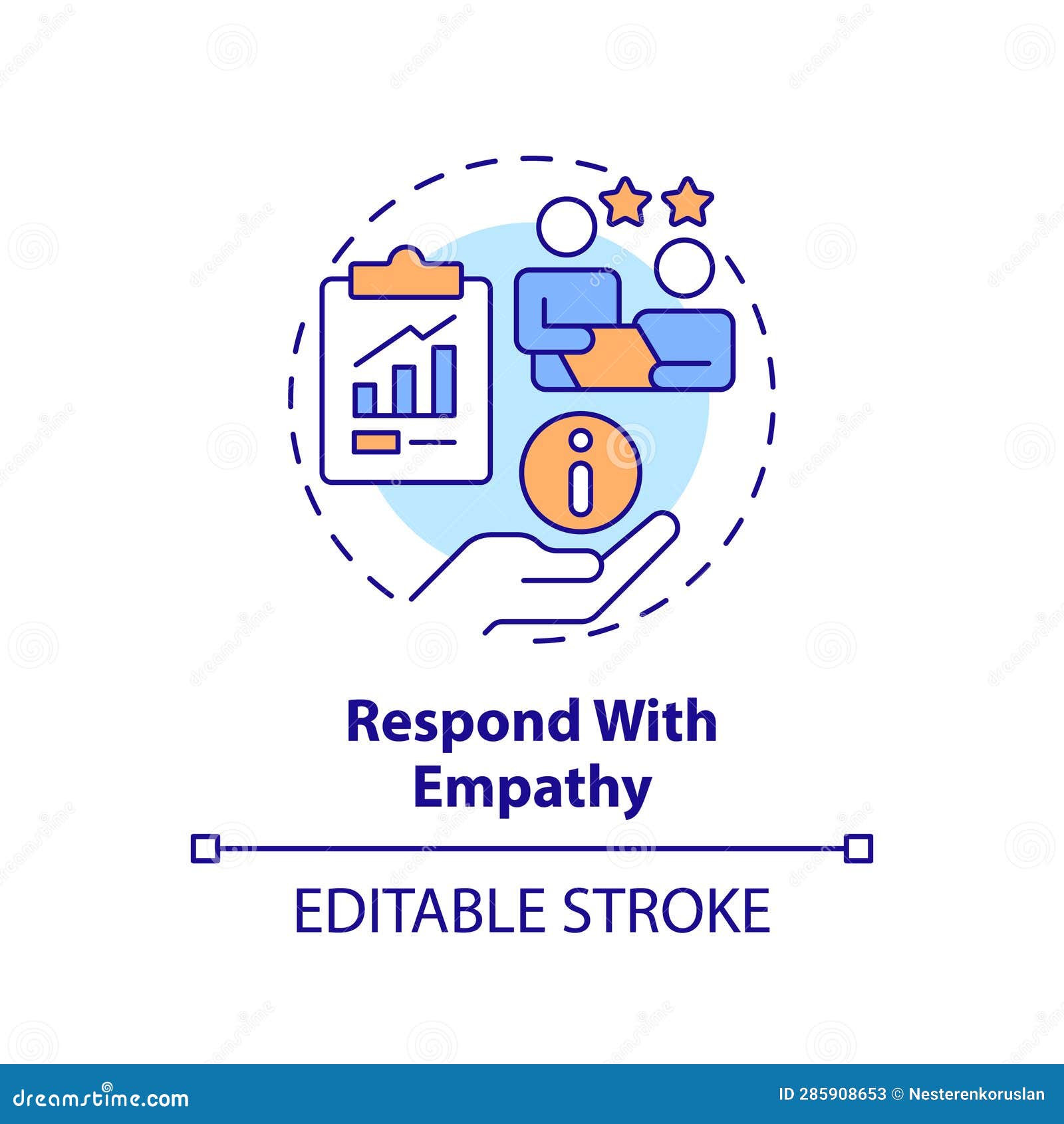 Respond with Empathy Multi Color Concept Icon Stock Vector ...
