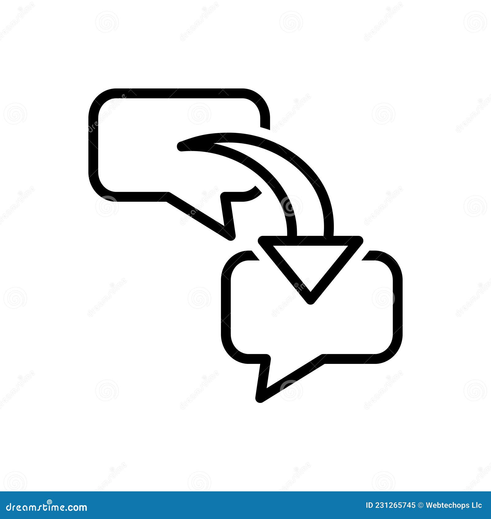 Black Line Icon for Respond, Chat and Bubble Stock Vector ...