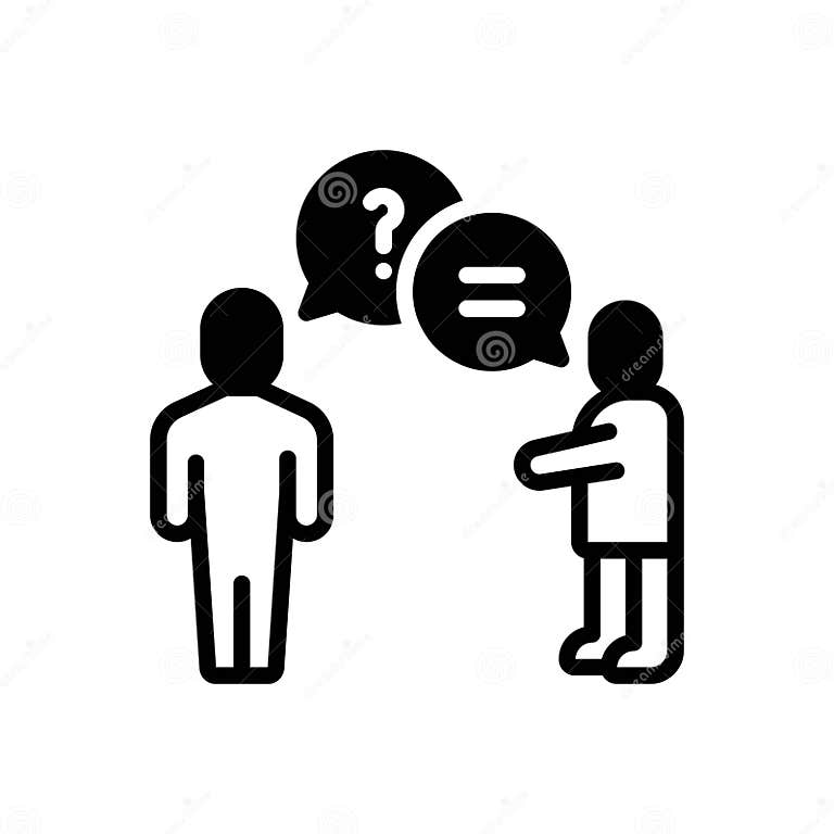 Black Solid Icon for Responding, Response and Answer Stock Illustration ...