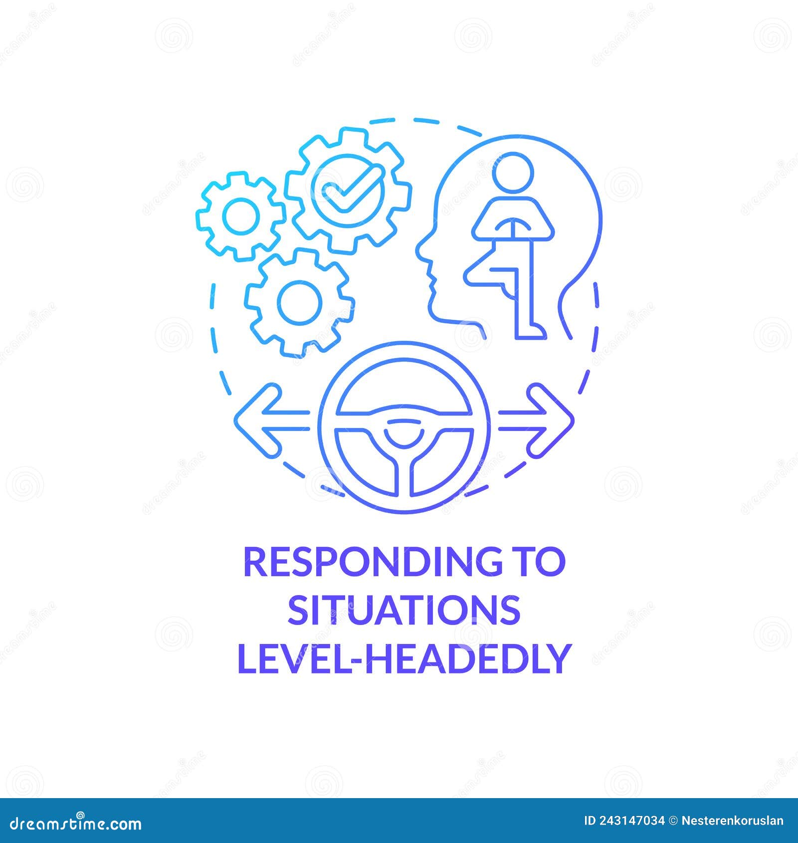 Responding To Situations Level-headedly Blue Gradient Concept Icon ...