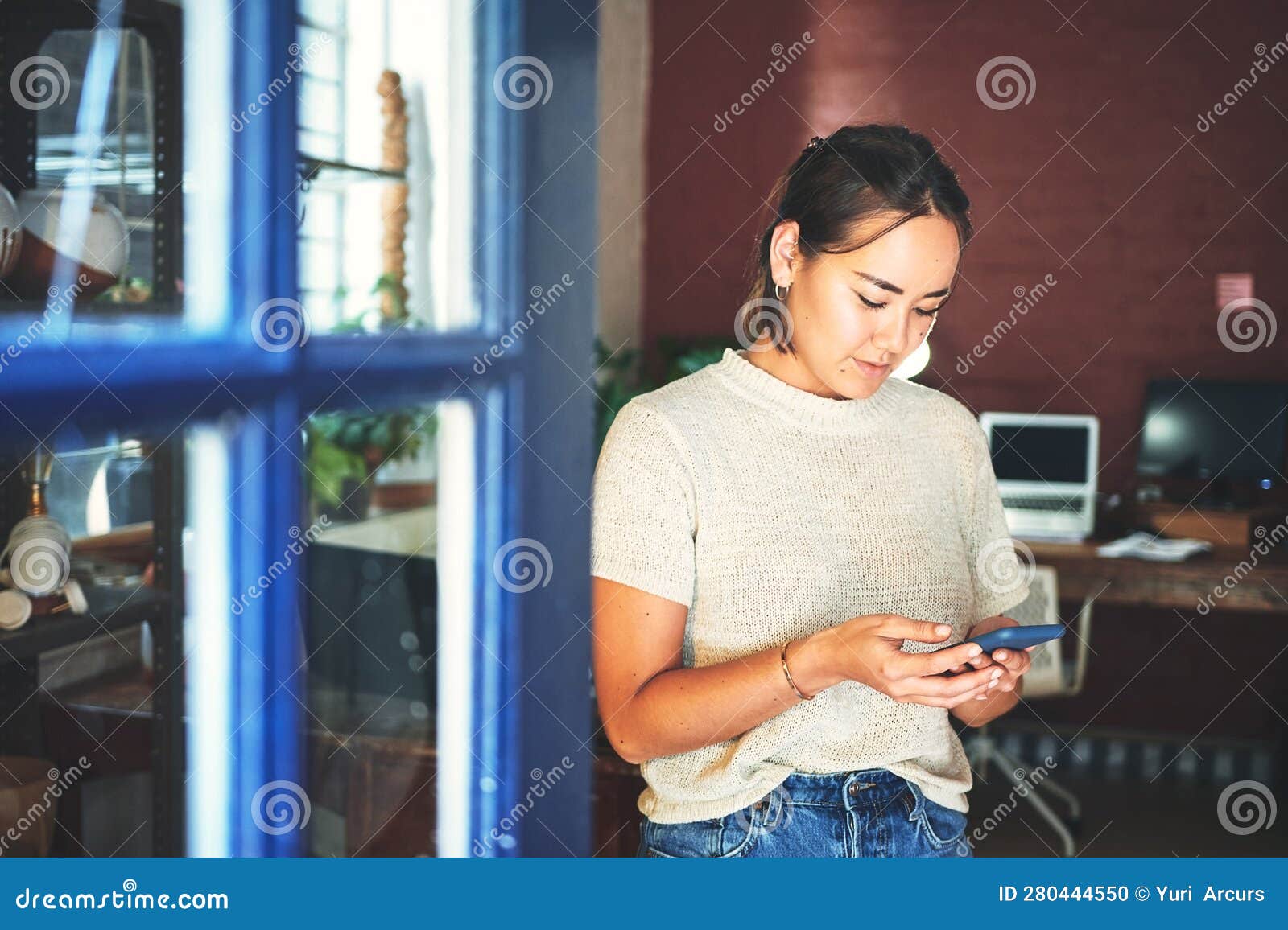 Responding To Text Messages while I Can. an Attractive Young Business ...