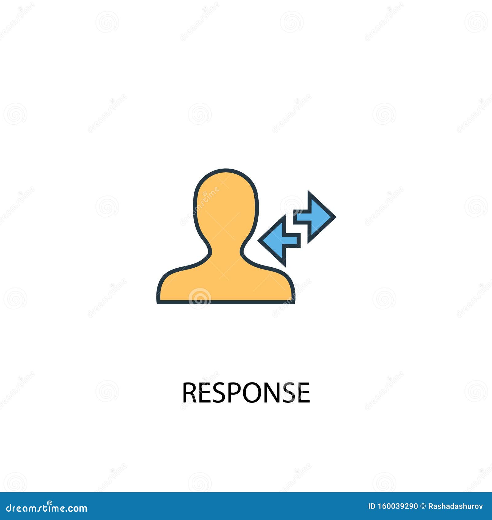 Response Concept 2 Colored Line Icon Stock Vector - Illustration of ...