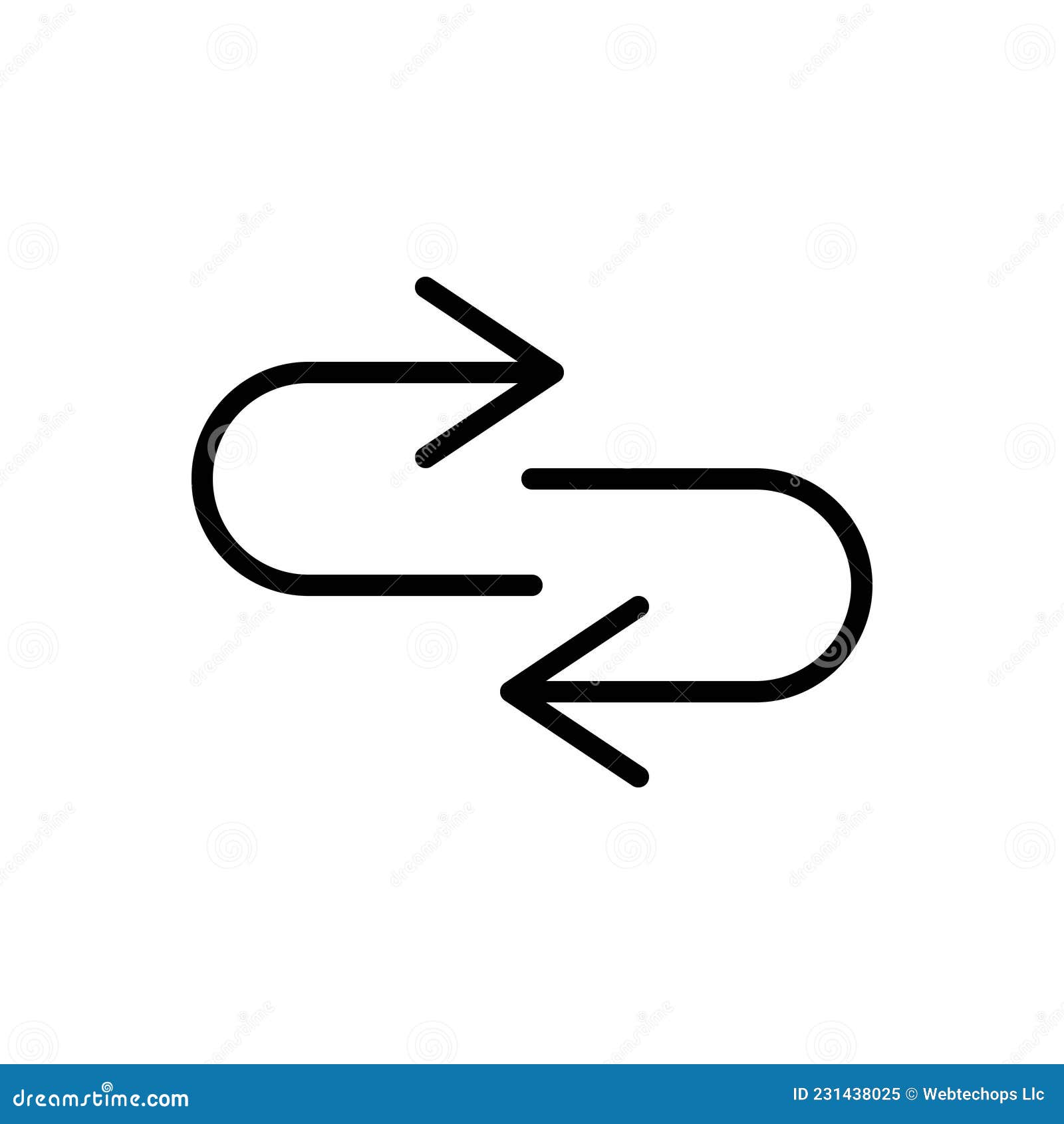 Black Line Icon for Response, Arrow and Return Stock Vector ...