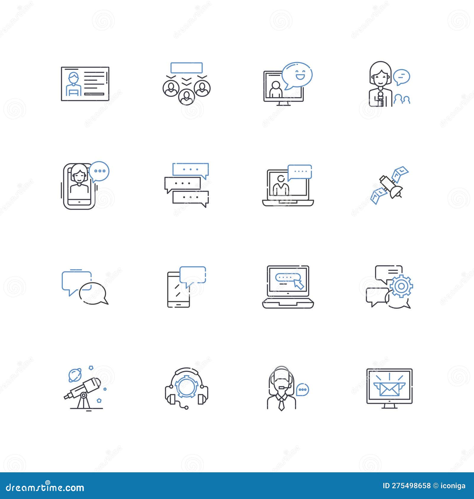 Response Line Icons Collection. Feedback, Reaction, Behavior, Answer ...