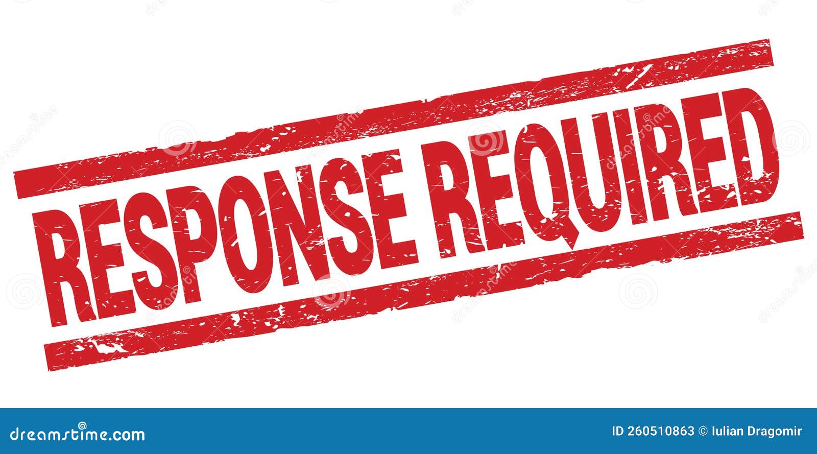 RESPONSE REQUIRED Text on Red Rectangle Stamp Sign Stock Illustration ...