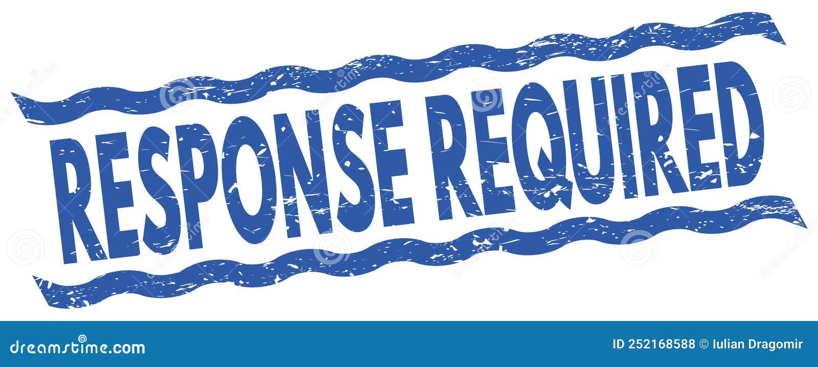 RESPONSE REQUIRED Text on Blue Lines Stamp Sign Stock Illustration ...