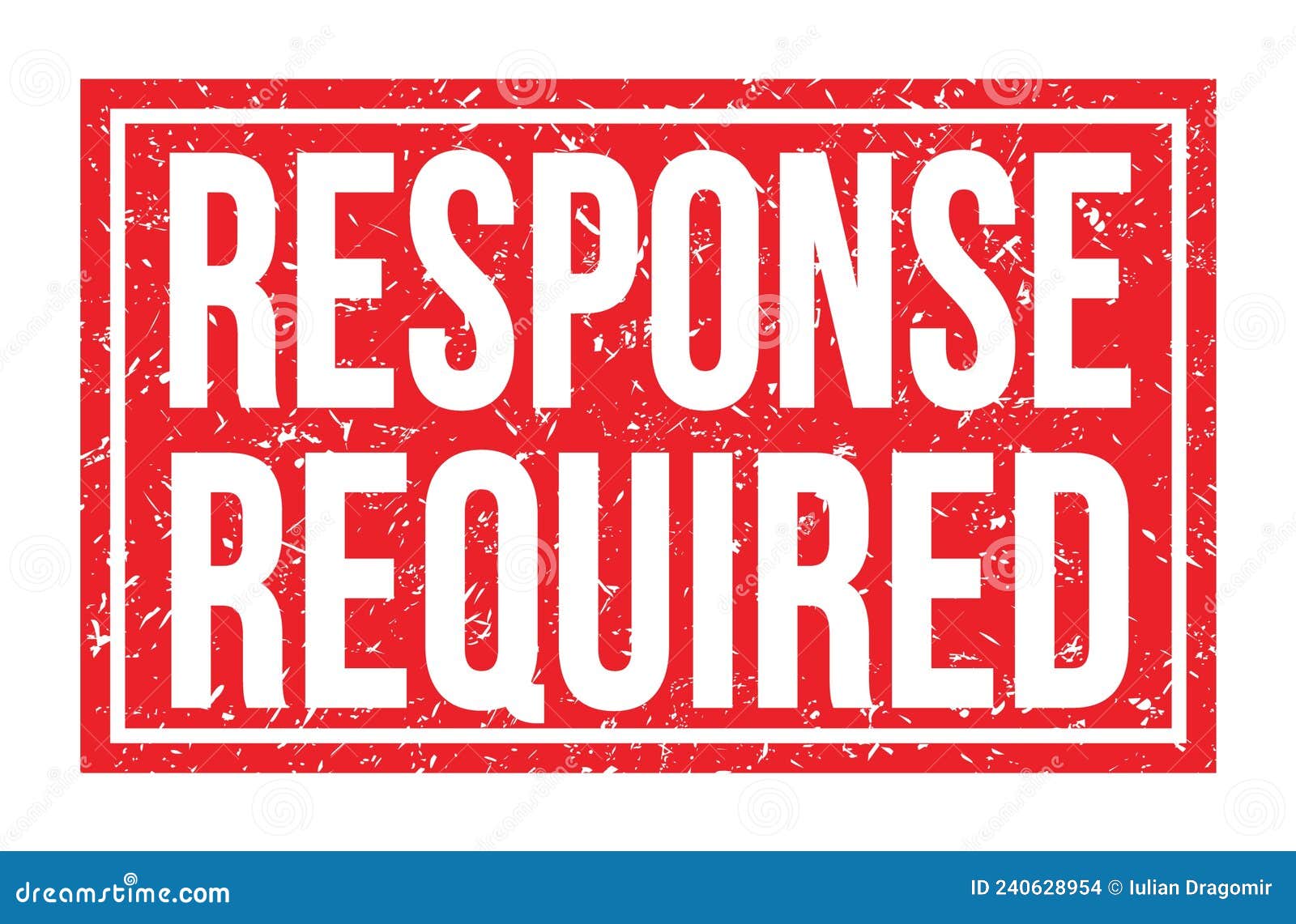 RESPONSE REQUIRED, Words on Red Rectangle Stamp Sign Stock Illustration ...