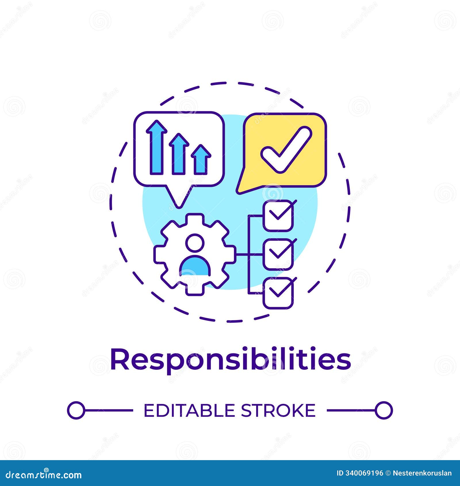 Responsibilities Multi Color Concept Icon Stock Illustration ...