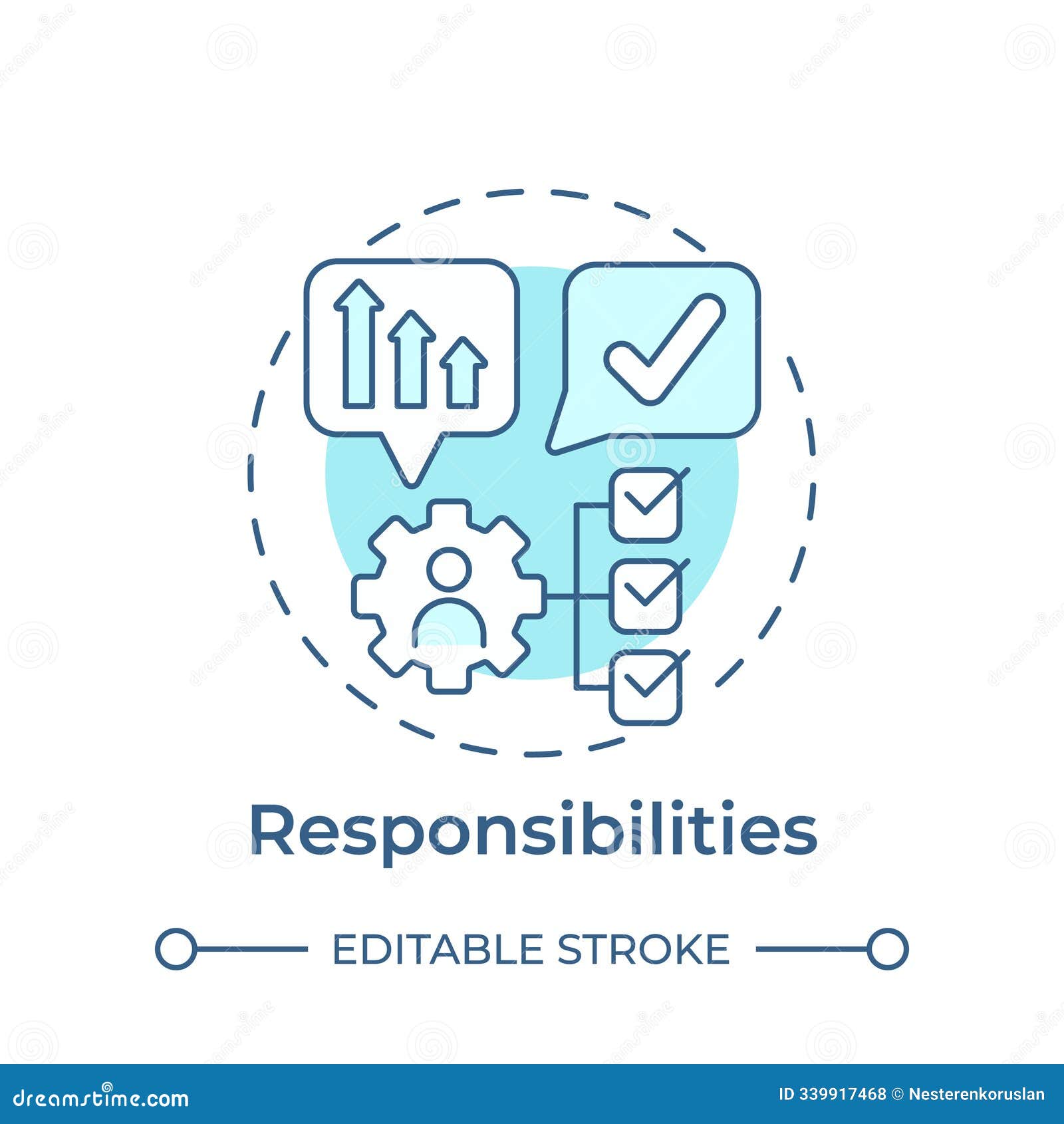 Responsibilities Blue Gradient Concept Icon Cartoon Vector ...