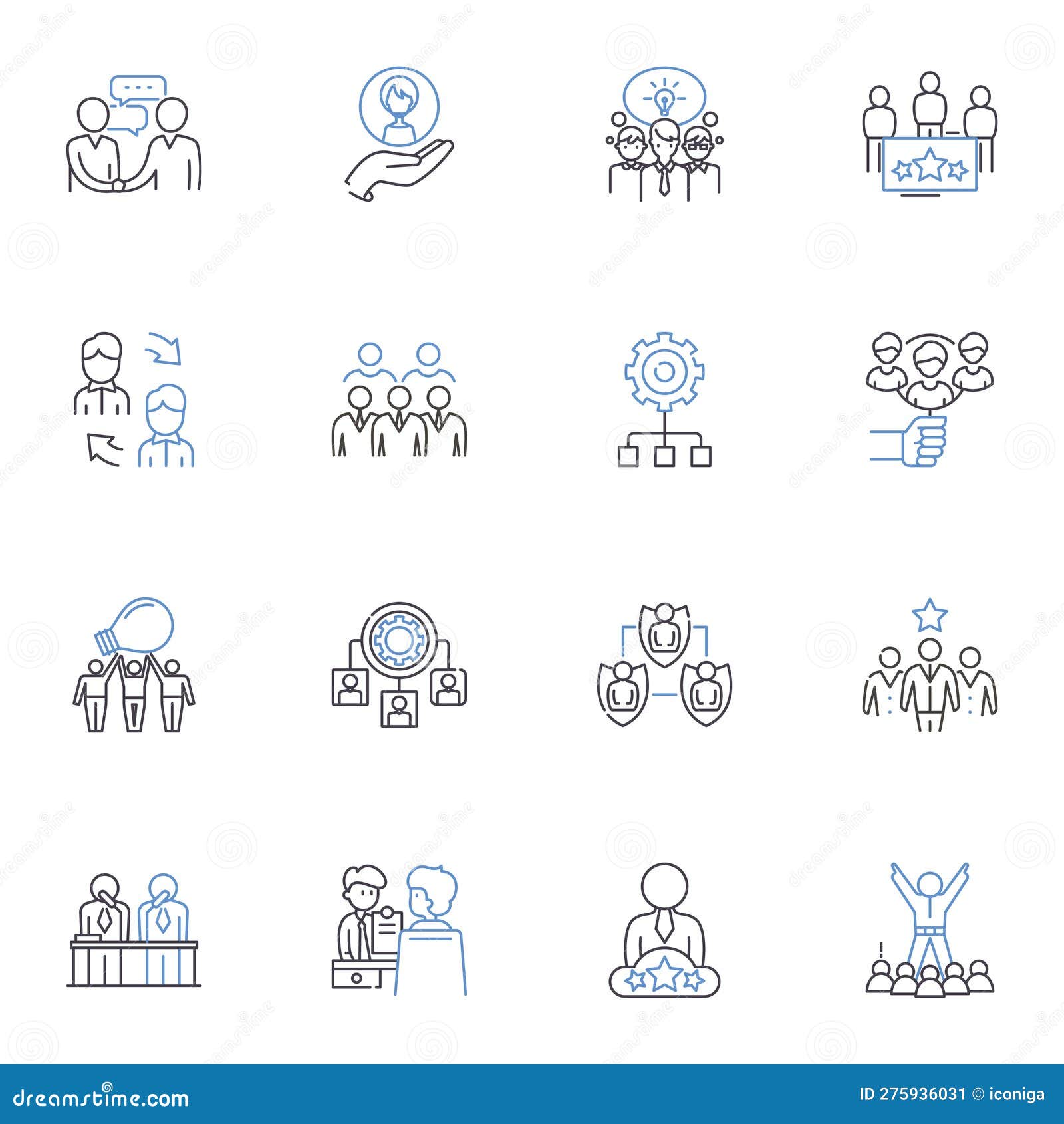 Responsibility Accountability Line Icons Collection. Commitment ...